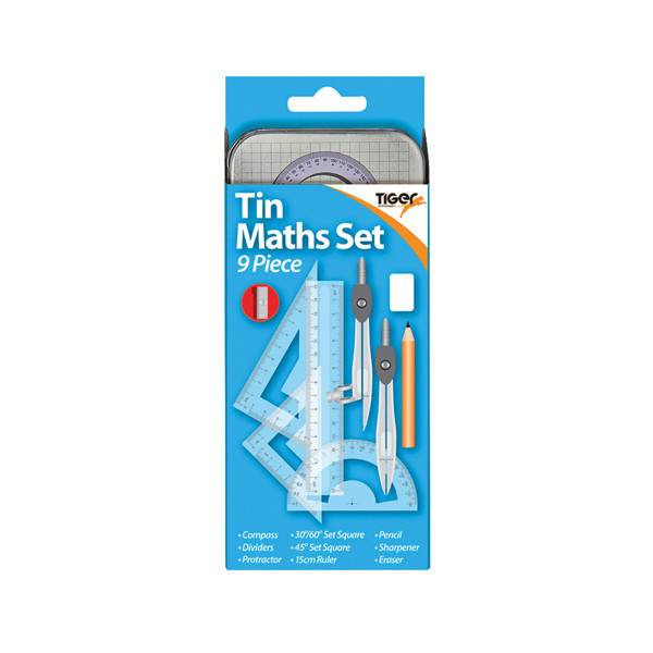 Betapak - 9 Piece Maths Set Tin (Pack of 12) 301467